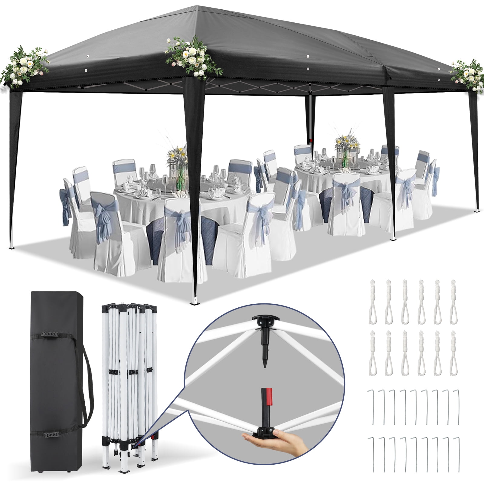 Ktaxon 10'x 20' Pop Up Canopy Tent Heavy Duty Large Party Tent,Outdoor ...