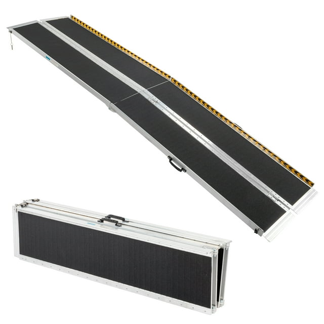 Ktaxon 10ft Aluminum Threshold Wheelchair Ramp, Multi-Folding, Portable ...