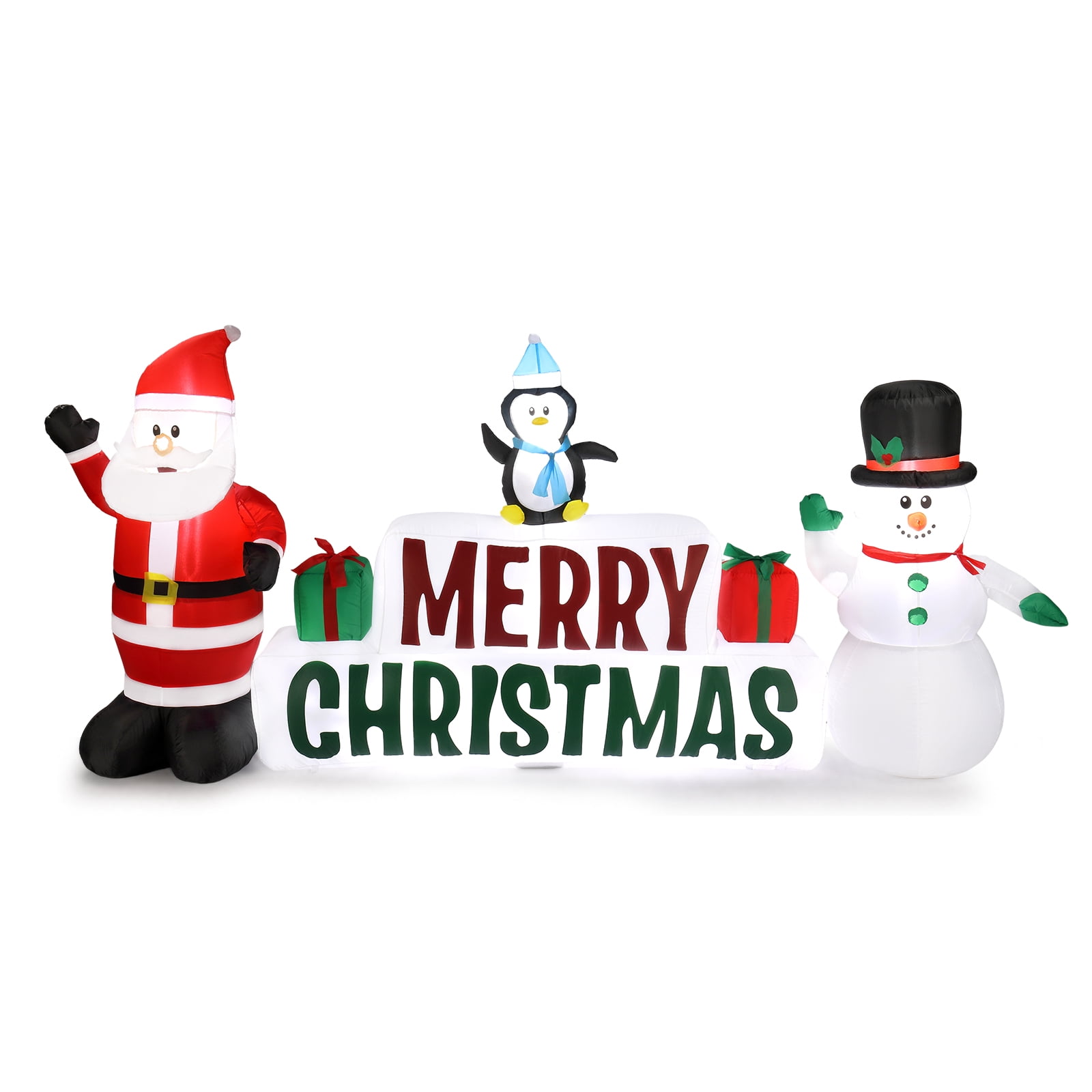 Ktaxon 10ft Inflatable Christmas Snowman Santa with Penguin Welcome ...