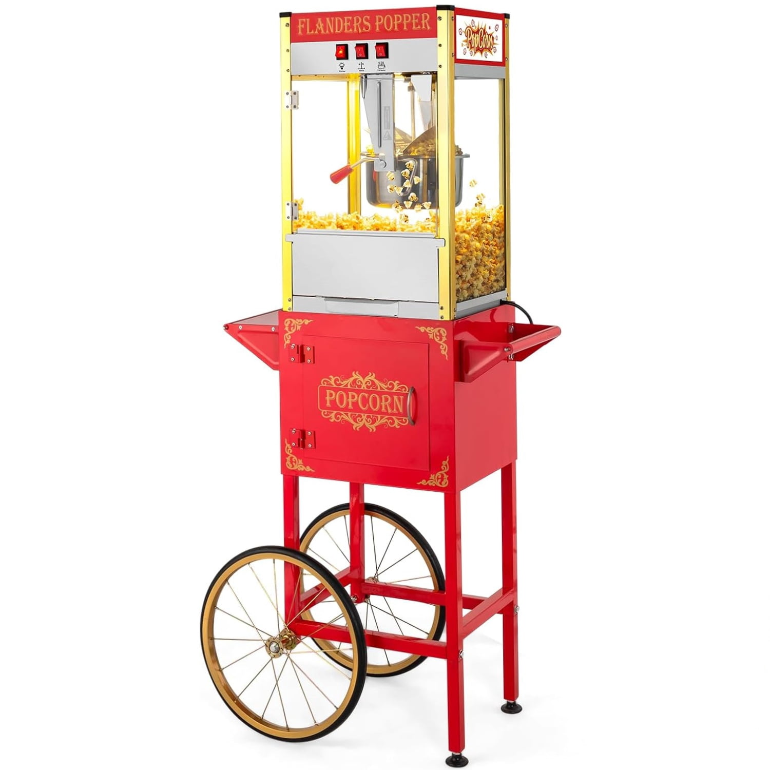 Ktaxon 10oz Popcorn Machine with Cart & Wheels, Home Theater Commercial ...