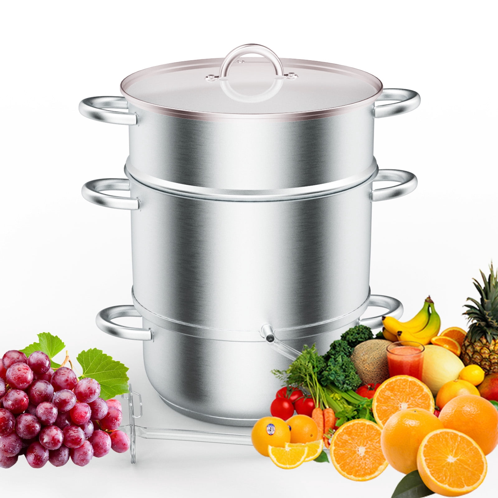 Ktaxon 11Qt Steam Juicer Extractor Stainless Steel, Juice Steamer Pot ...