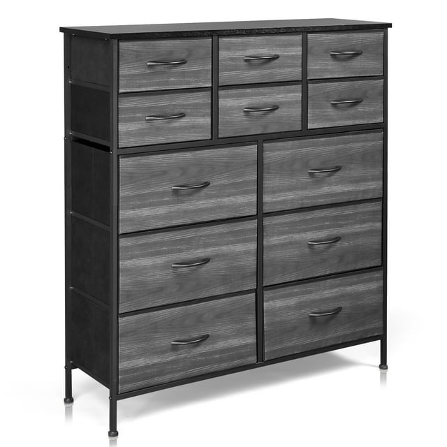 Ktaxon 12-Drawer Wide Dresser, Chest of Drawers Storage Tower Organizer ...