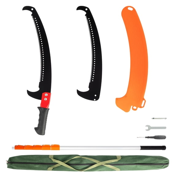 Ktaxon 12FT Manual Pole Saw, Telescoping Tree Trimmer with Carbon Steel ...