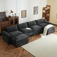 Ktaxon 157" W Sectional Sofa U Shaped Couch with Double Chaise Chenille ...