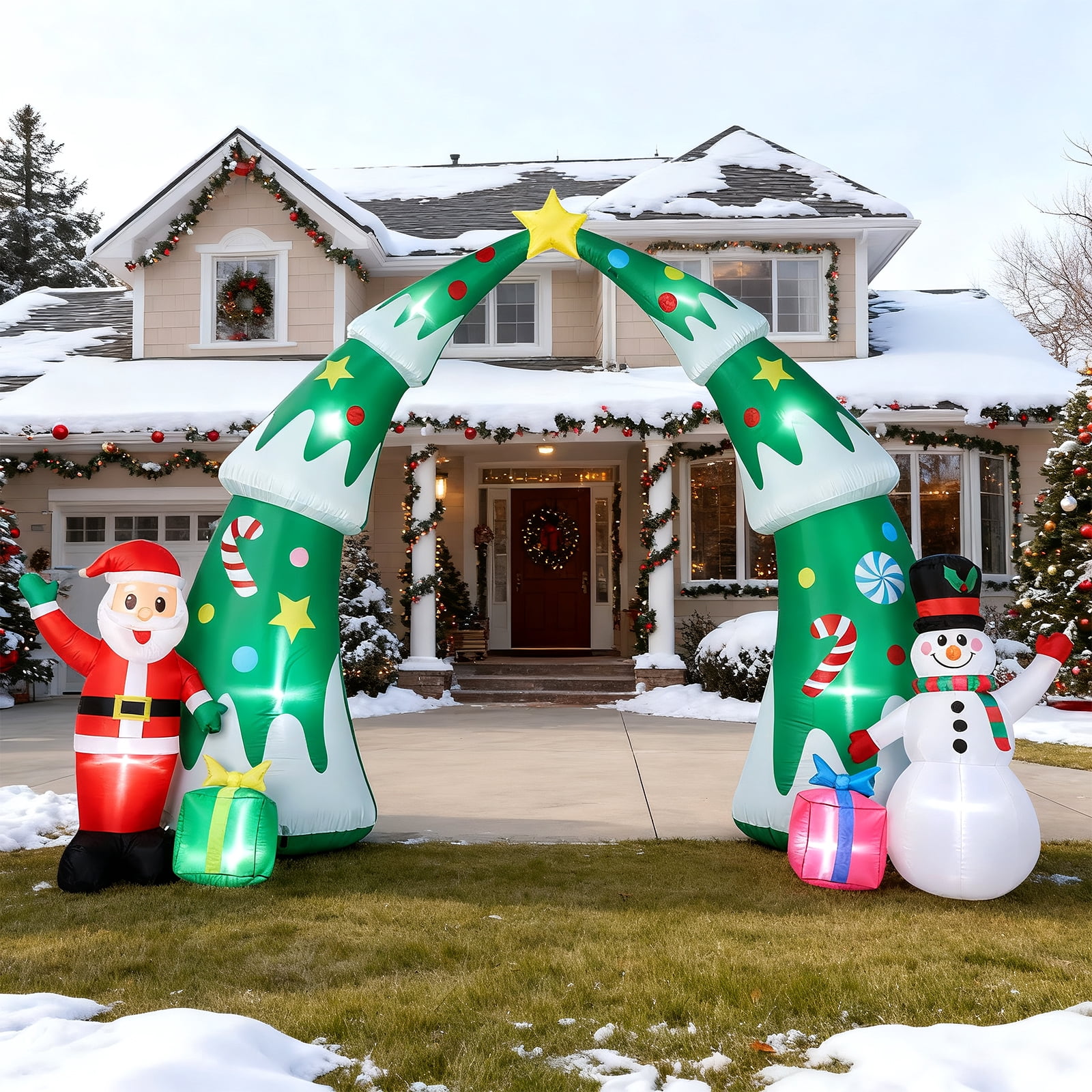 Ktaxon 15Ft Inflatable Christmas Archway Arch Christmas Door with Santa ...