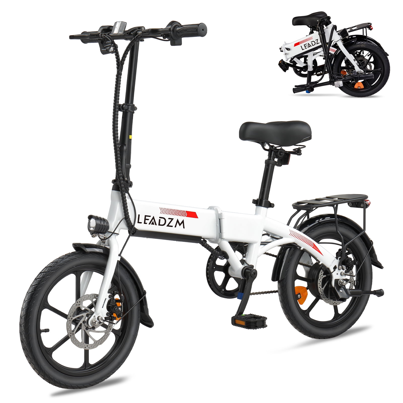 Ktaxon 16in Folding Electric Bike for Adults Teens, 350W 36V/7.5AH ...