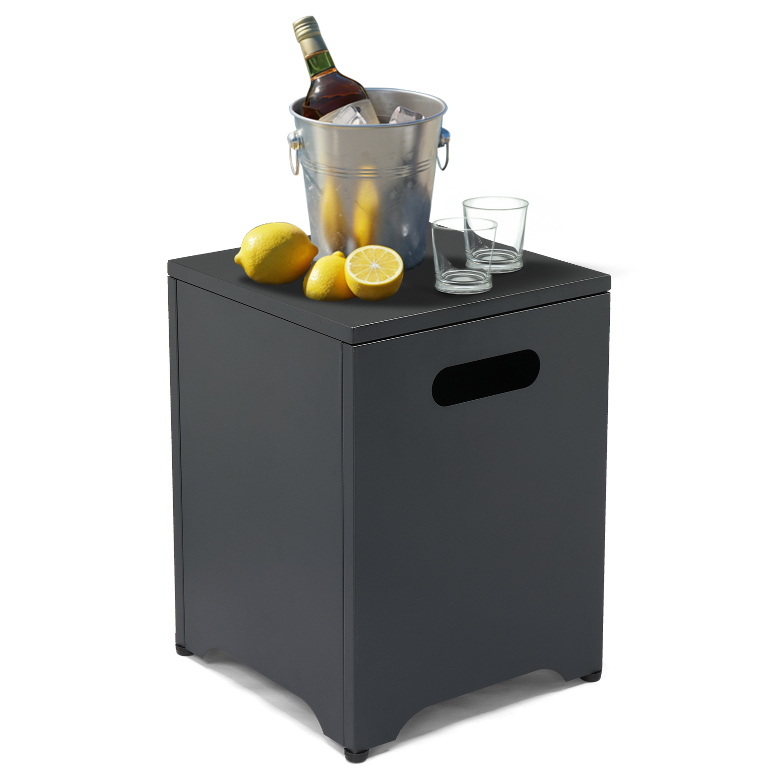Ktaxon 16in Steel Outdoor Hideaway Table for Propane Tanks with ...