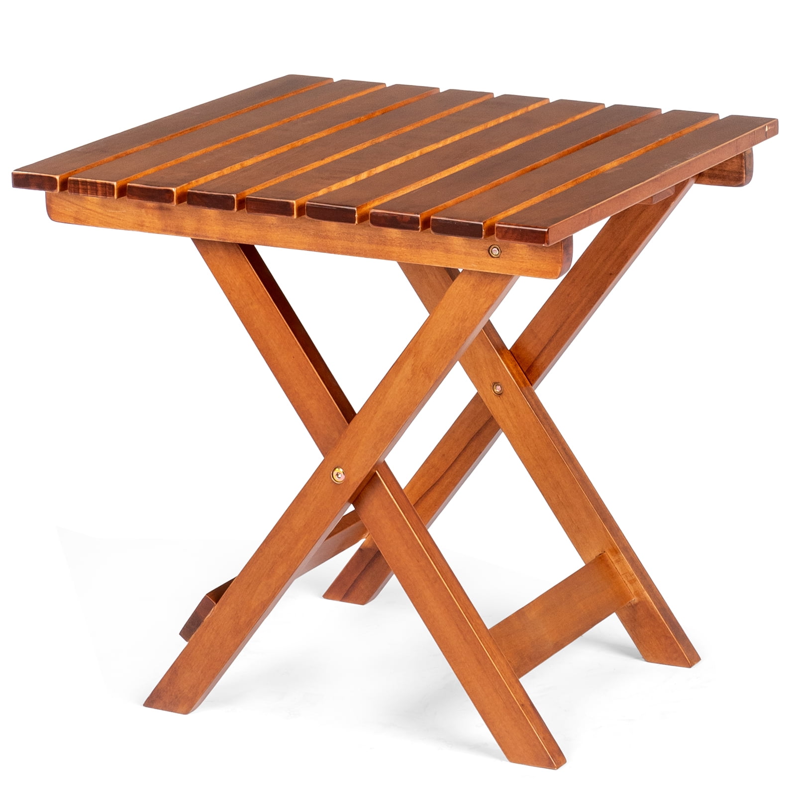 Ktaxon 18" Wooden Folding End Table, Outdoor Square Foldable Side Table ...