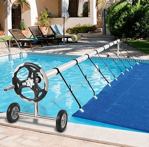 Ktaxon 18ft Aluminum Inground Pool Reel Cover Set, Swimming Solar ...