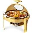 Ktaxon Stainless Steel 6 Quart Roll Top Chafer, Round Food Warmer for ...