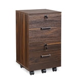 Ktaxon 2-Drawer Rolling Wood File Cabinet with Lock, Portable Vertical ...