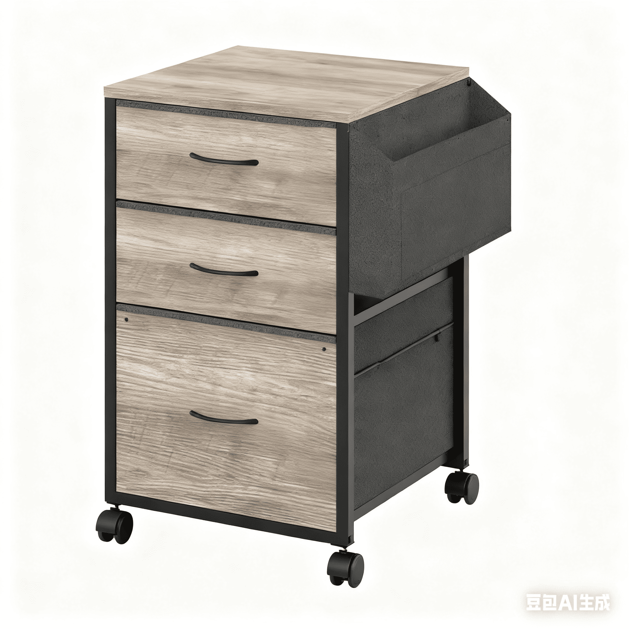 Ktaxon 2-Drawer Rolling Wood File Cabinet with Lock, Portable Vertical ...