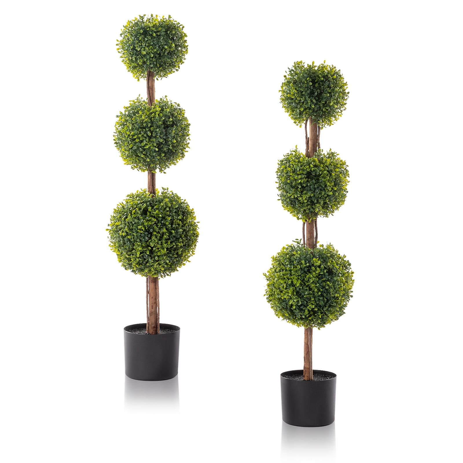 Ktaxon 2 PCS Artificial Tree, 4 Feet Decorative Ball Boxwood Tree Set ...