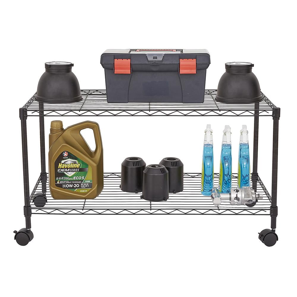 Ktaxon Mobile 2-Shelf Heavy Duty Utility Rolling Cart, Garage Storage ...
