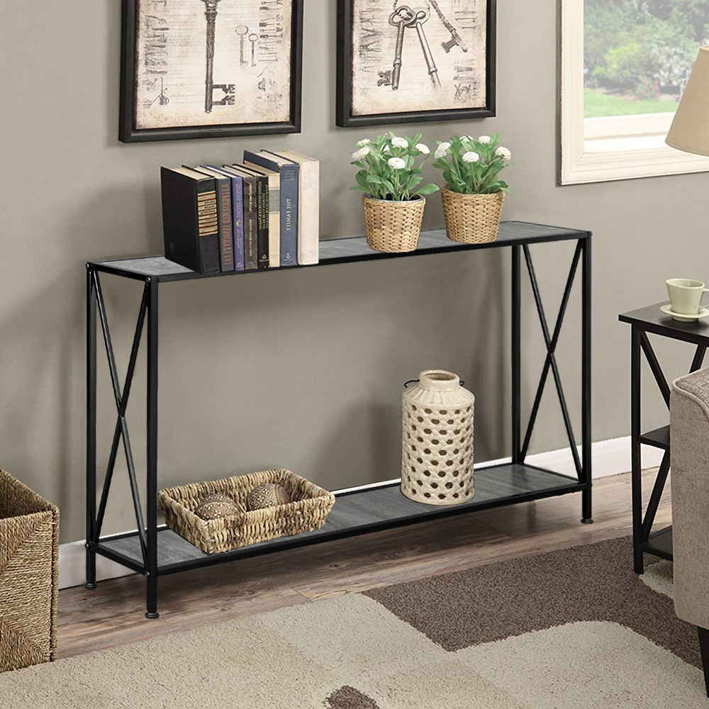 Jumpluff Metal/Glass 3-Tier Console Table/Media Stand - Walmart.com
