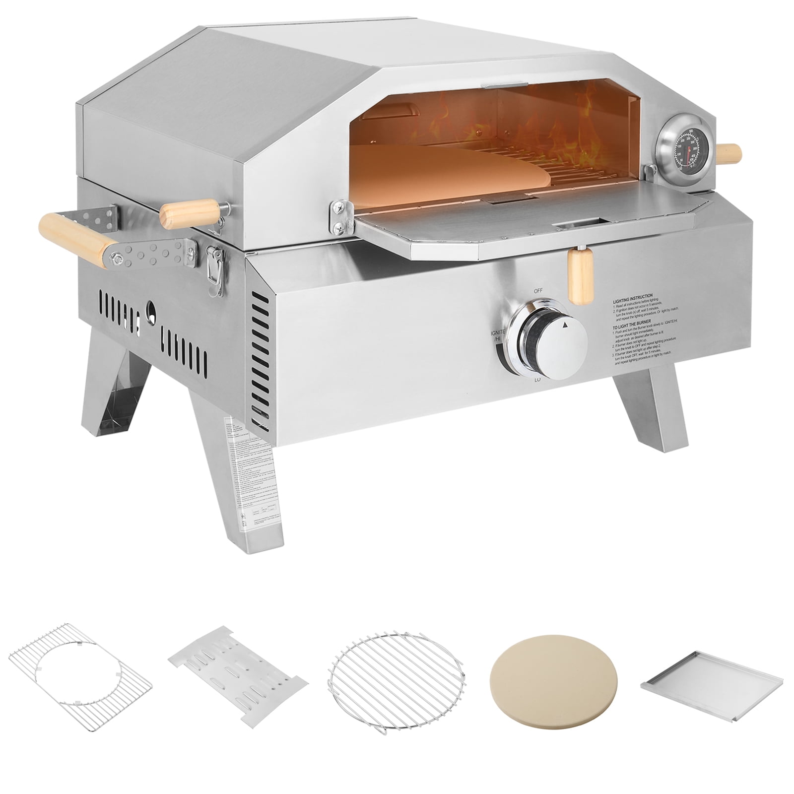 Ktaxon 2-in-1 Gas Pizza Oven & Propane Grill,Stainless Steel Pizza ...