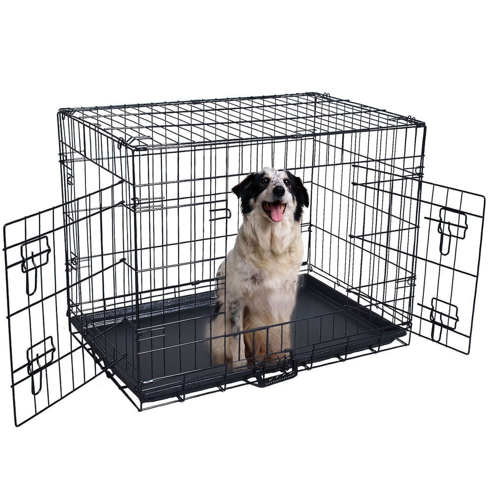 Ktaxon 20"/36"/42"/48" Secure and Flodable Single Door Metal Dog Crate ...