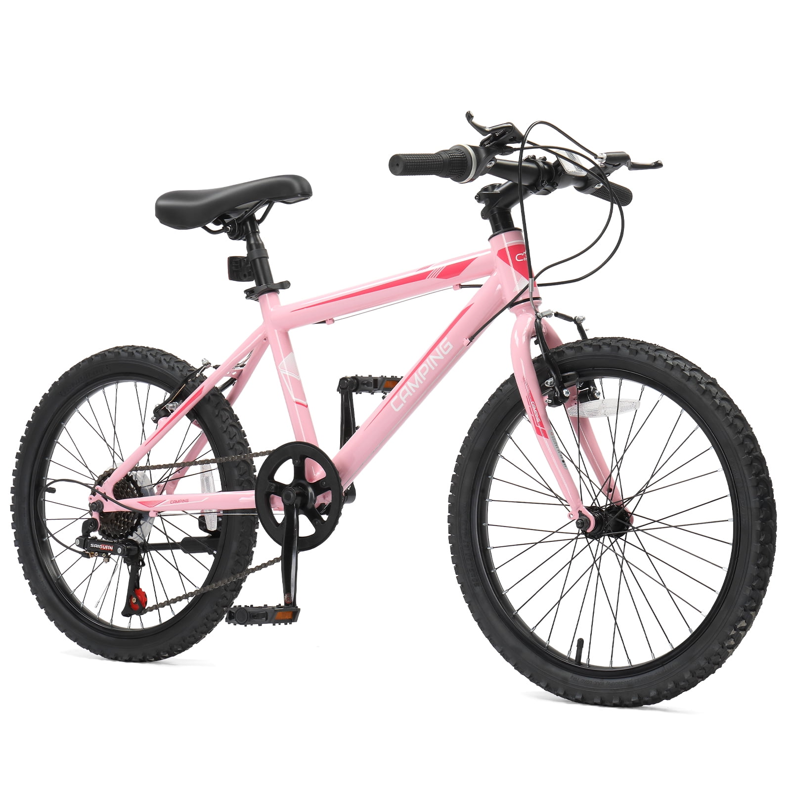 Ktaxon 20in Mountain Bike 7 Speed with Steel Frame, V Brake, Pink ...