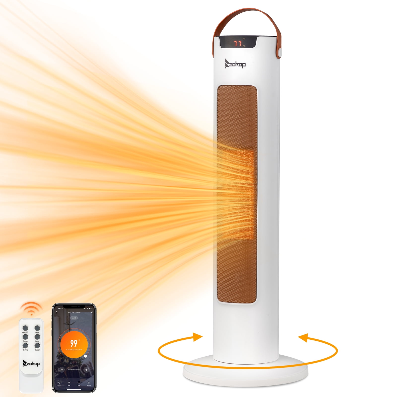 Ktaxon 24" Tower Space Heater, 1500W Smart Electric Heater with ...