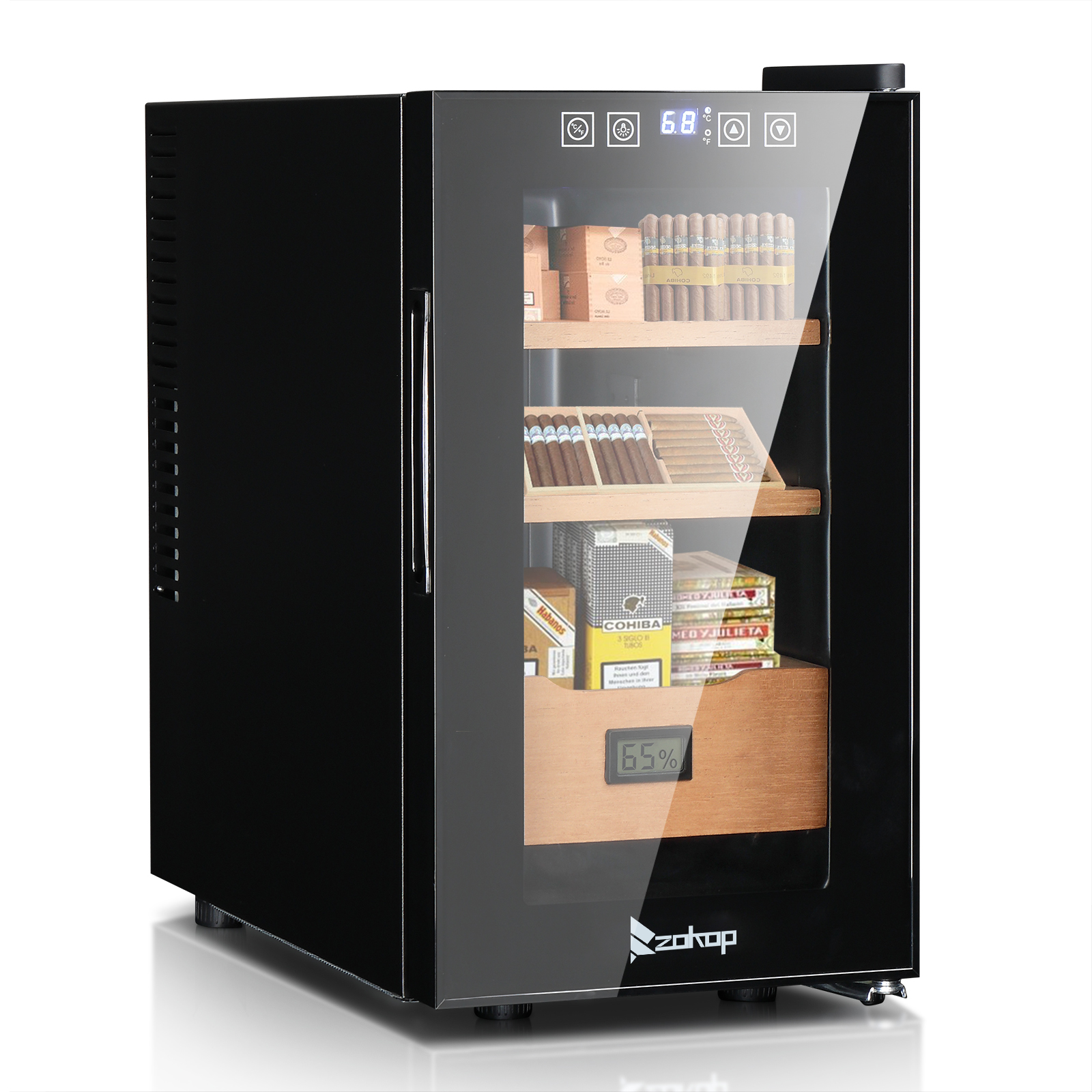 Schmécké 400 Cigar Cooler Humidor W/ Humidity Control, Stainless Steel ...