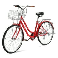 26 Inch Yellow Cruiser Bike for Women with 7-Speed Shimano Gear and Steel Frame - Walmart.com