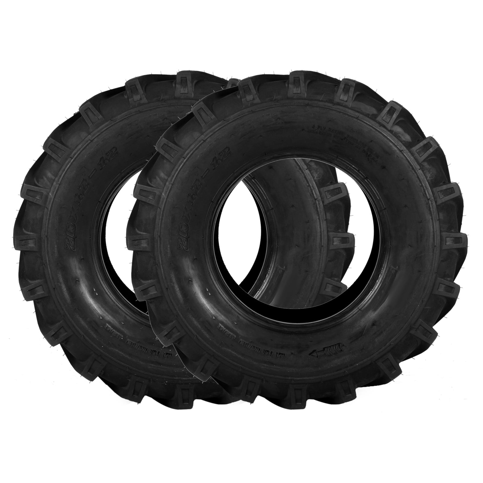 Ktaxon 26x12.00-12 Traction Lug Tractor Tires Set of 2, 4PR Lawn ...