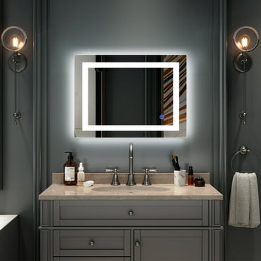 Anti-fog Wall Mounted Lighted Vanity Mirror LED Bathroom Mirror Anti ...