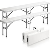 Ktaxon Folding Plastic Bench 6ft Portable Outdoor Indoor Picnic Camping ...