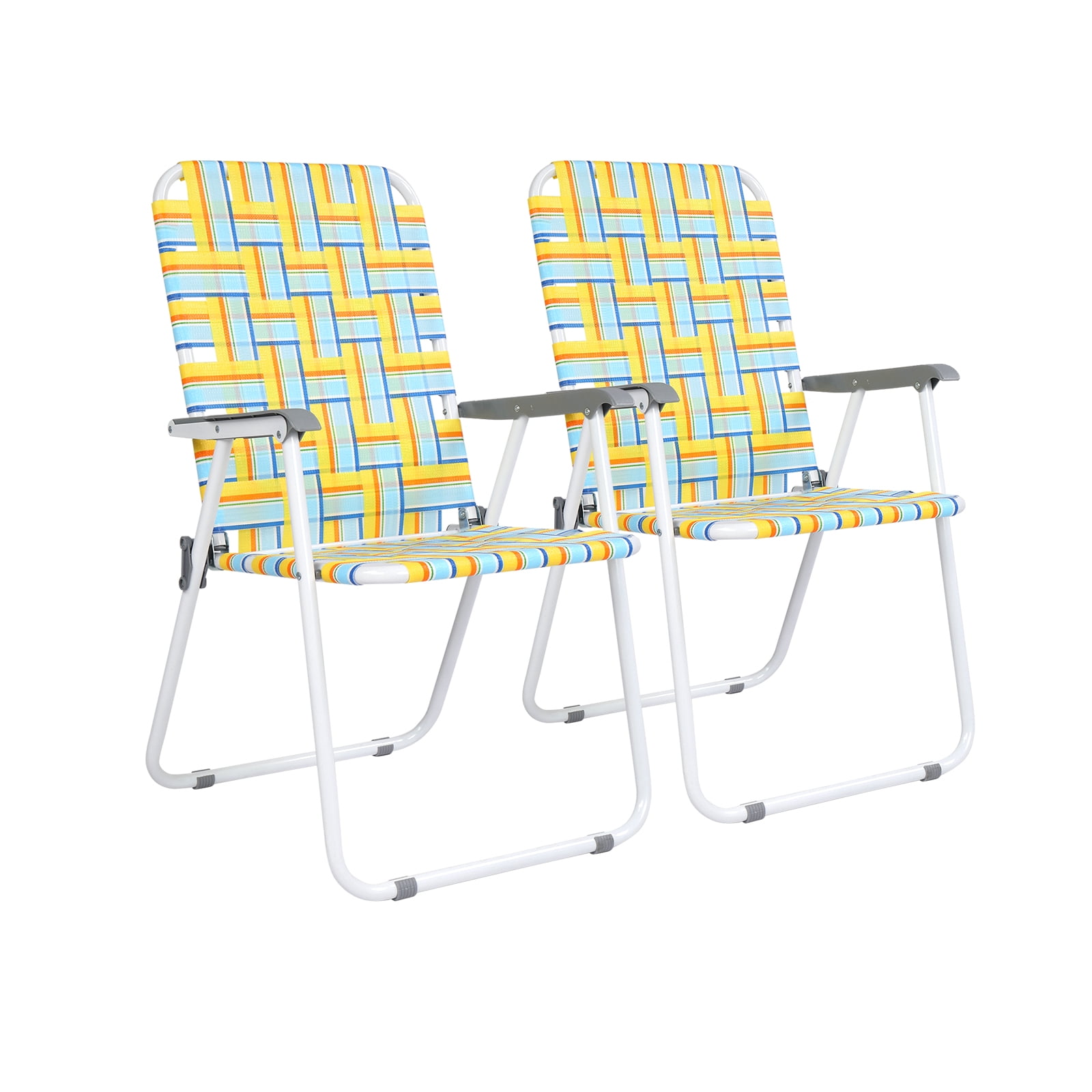 Ktaxon 2Pcs Oversize Patio Lawn Folding Chairs, Outdoor Webbed Portable ...
