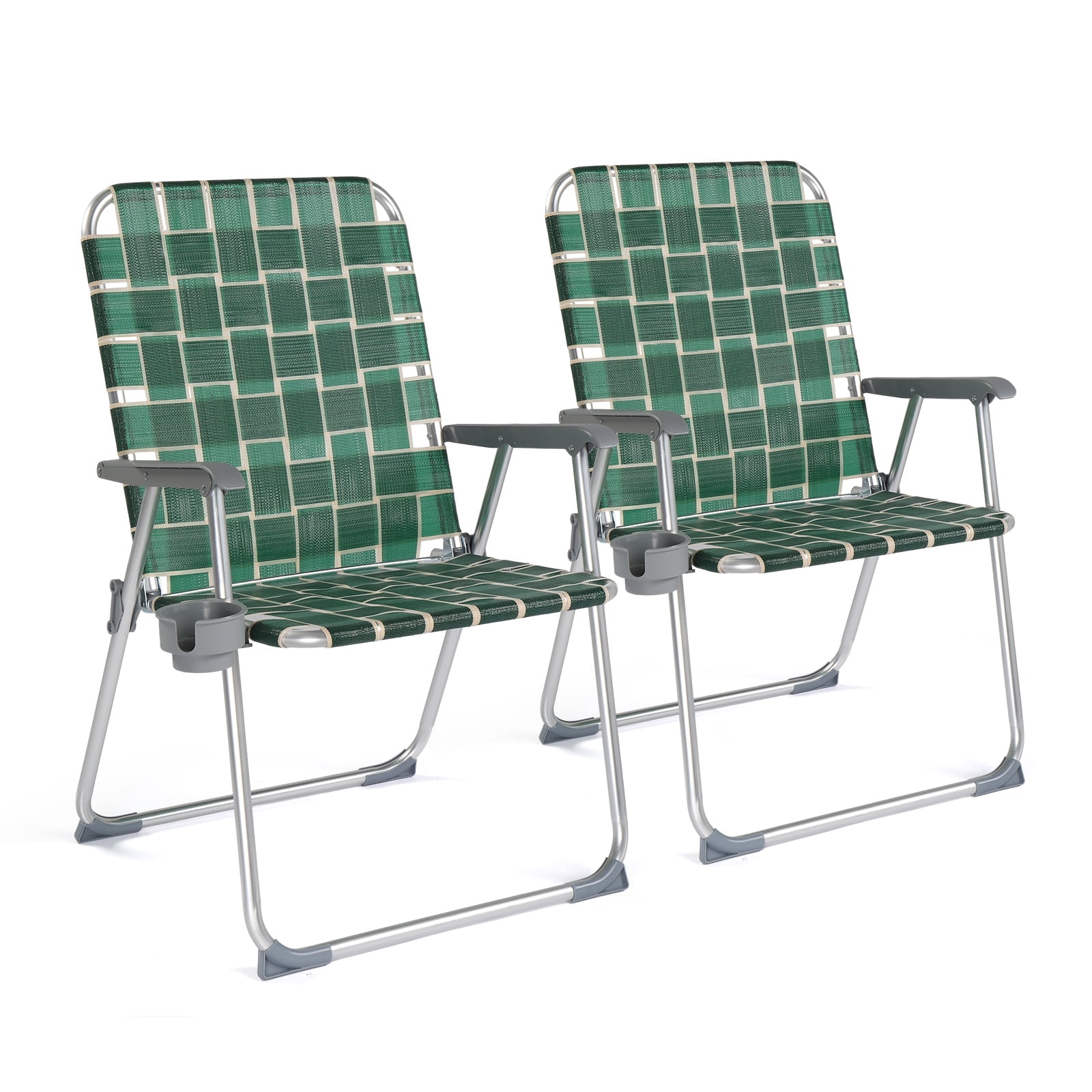 Ktaxon 2Pcs Oversized Folding Lawn Chair, Portable Aluminum Patio ...