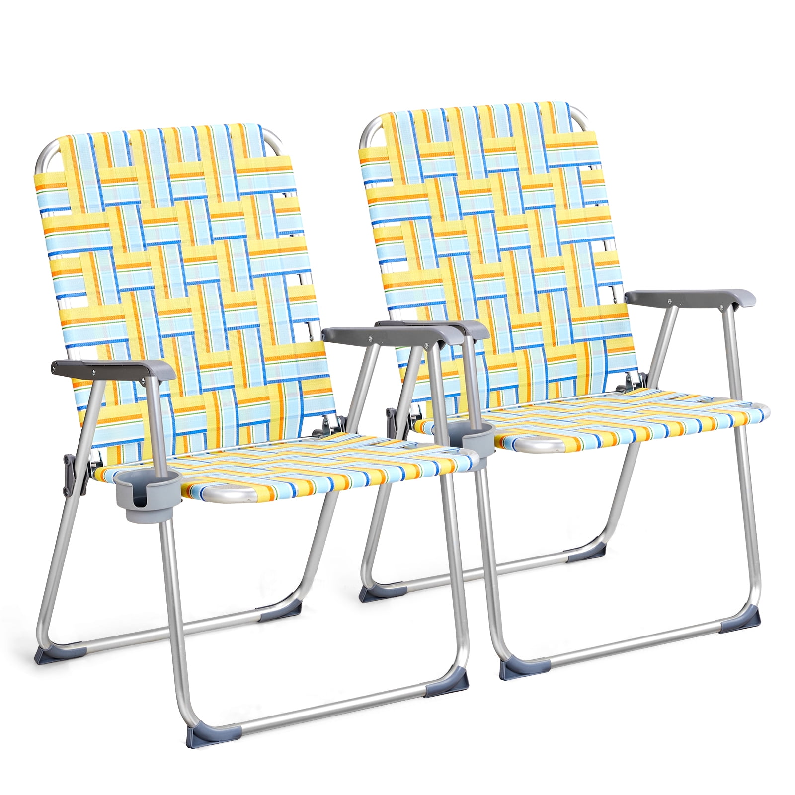 Ktaxon 2Pcs Oversized Folding Lawn Chair, Portable Aluminum Patio ...