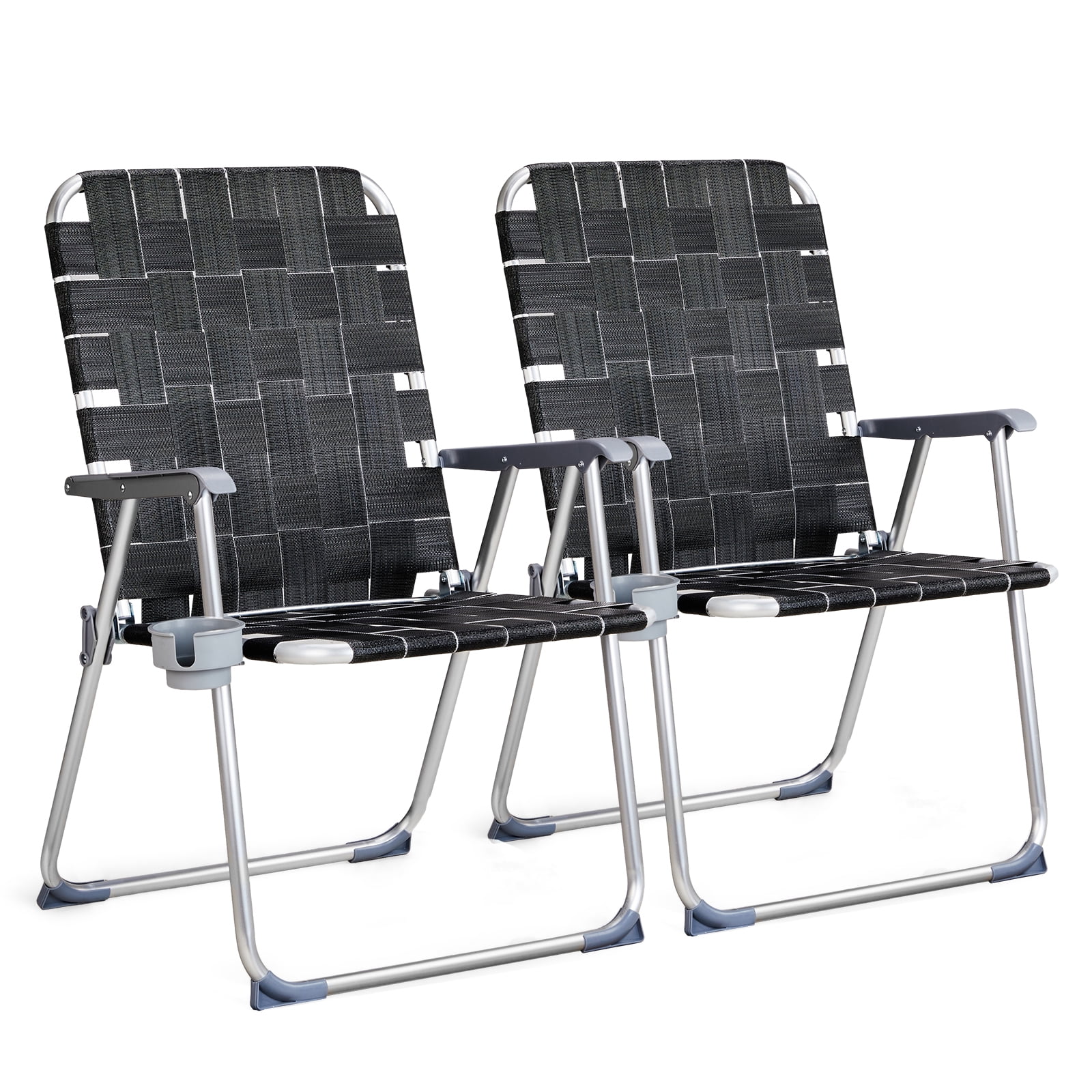 Ktaxon 2Pcs Oversized Folding Lawn Chair, Portable Aluminum Patio ...