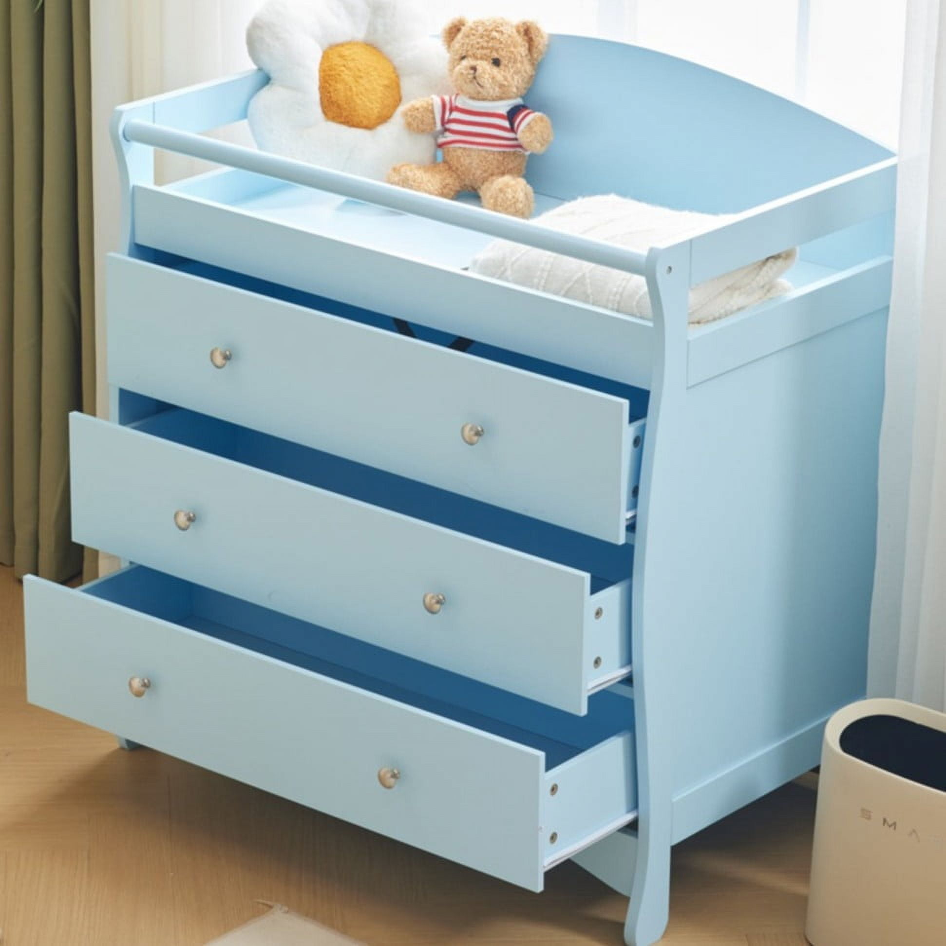 Free Shipping! Ktaxon 3-Drawer Changing Table, Wood Infant Diaper ...