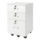 Ktaxon 3-Drawer Rolling Wood File Cabinet with Lock, Portable Vertical ...