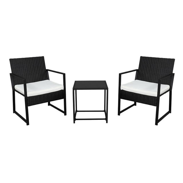Ktaxon 3-Piece Wicker Bistro Set, Outdoor Balcony Rattan Patio Set w ...