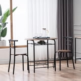 Ktaxon Compact 3-Pc Dining Set, Fire Wood & Black, Ideal for Small ...