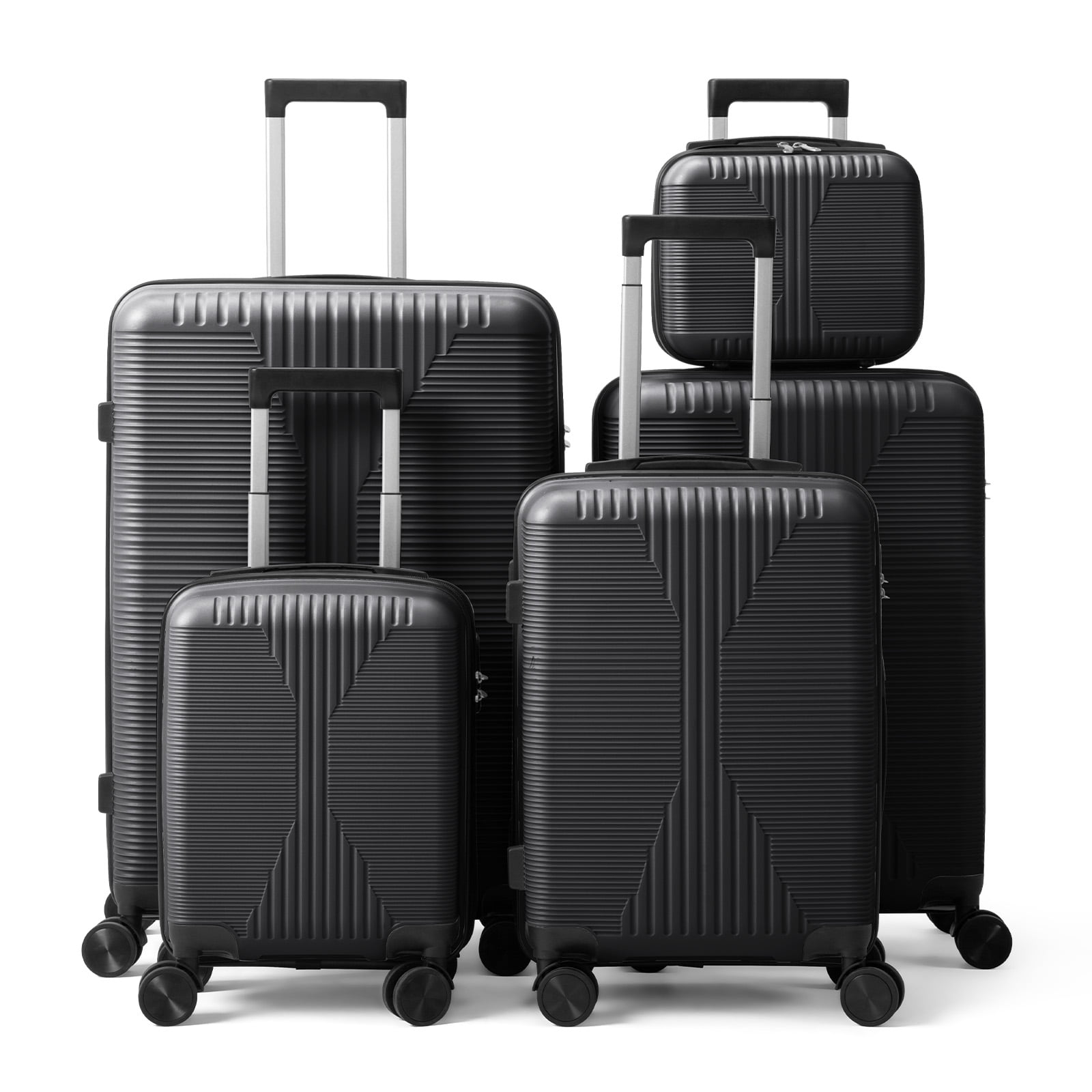 Ktaxon 3-Piece Luggage Set Hardshell Lightweight ABS Carry On Suitcase ...