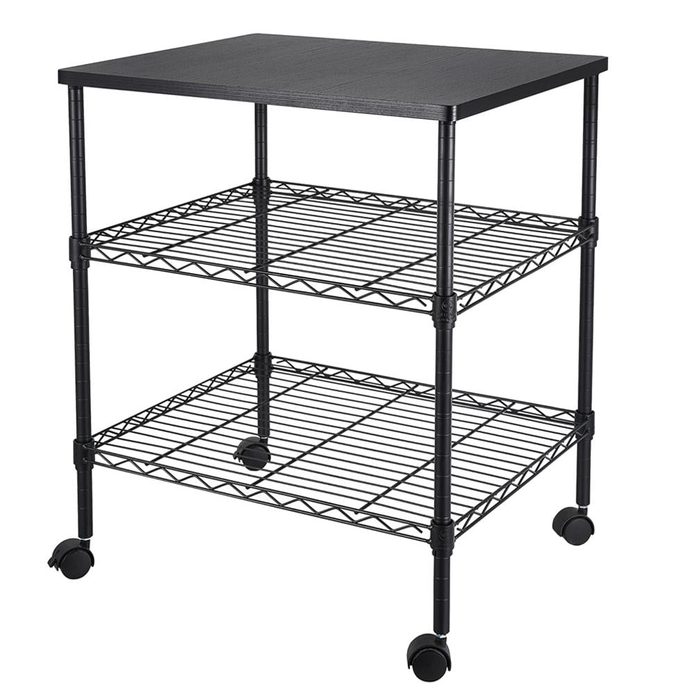 Ktaxon 3 Tier Printer Rolling Cart, Metal Utility Shelves, Holds up to ...