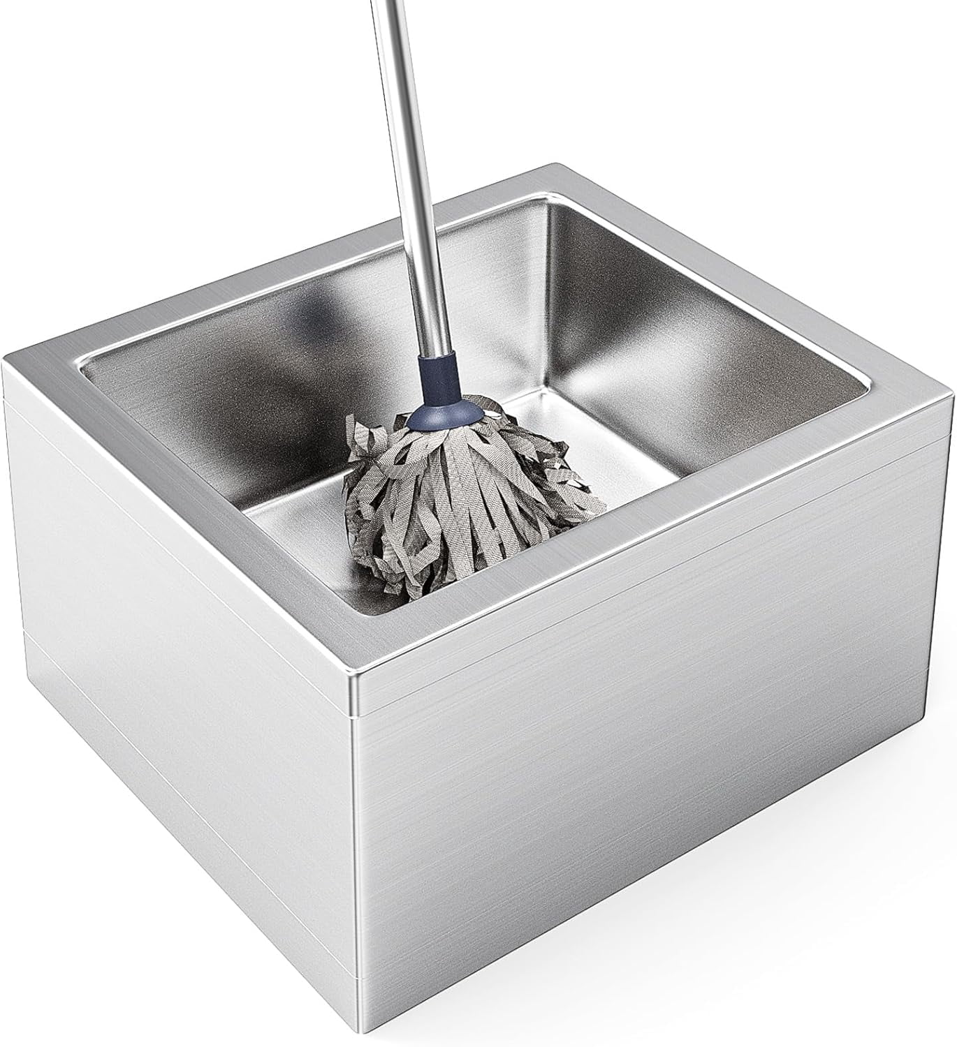 Ktaxon 304 Stainless Steel Mop Sink 22" L x 19" W x 12" H, Commercial ...