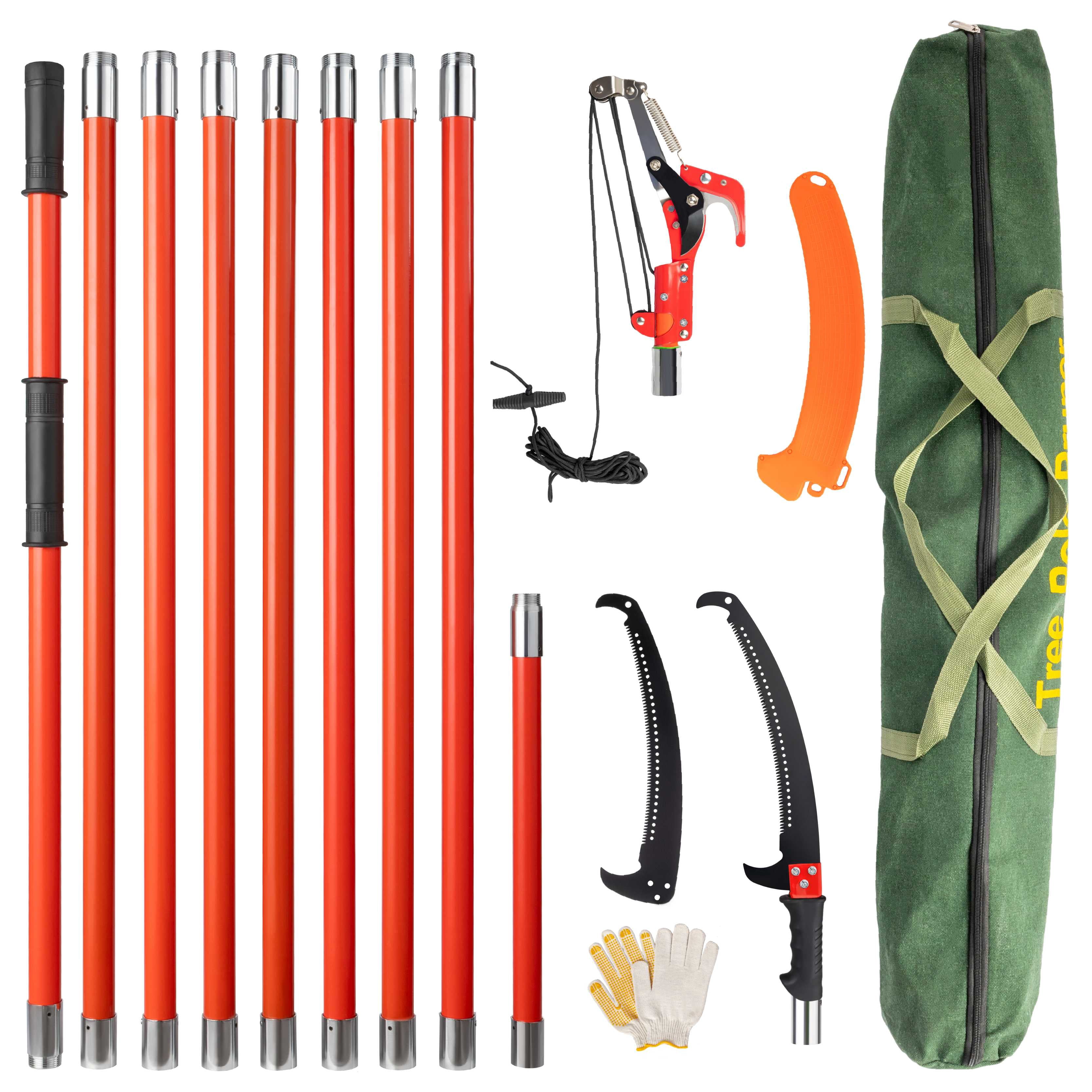 Ktaxon 30ft Manual Pole Saw, Lightweight Tree Trimmer with Steel Blade ...