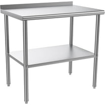 AECOJOY Stainless Steel Work Table with Hooks Commercial Kitchen Prep ...