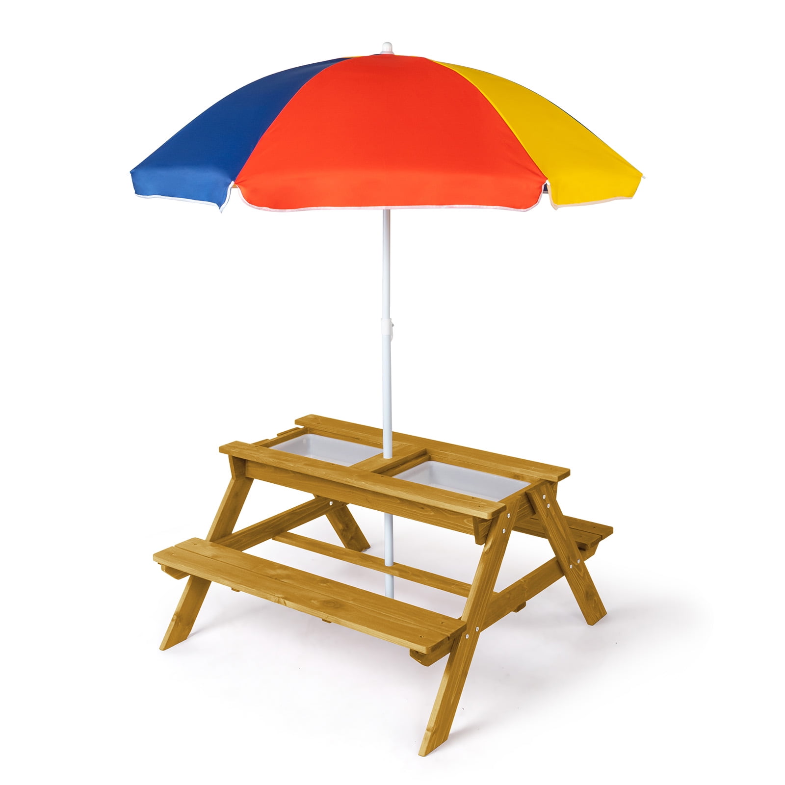 Ktaxon 3in1 Kids Wooden Picnic Table, Outdoor Child Activity Table with ...