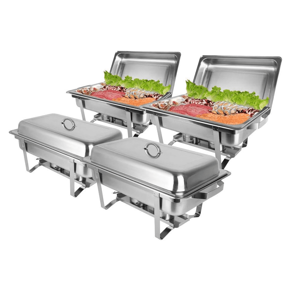 Ktaxon 4 Pack Chafing Dish for Buffet, 8 Quart Stainless Steel Buffet ...