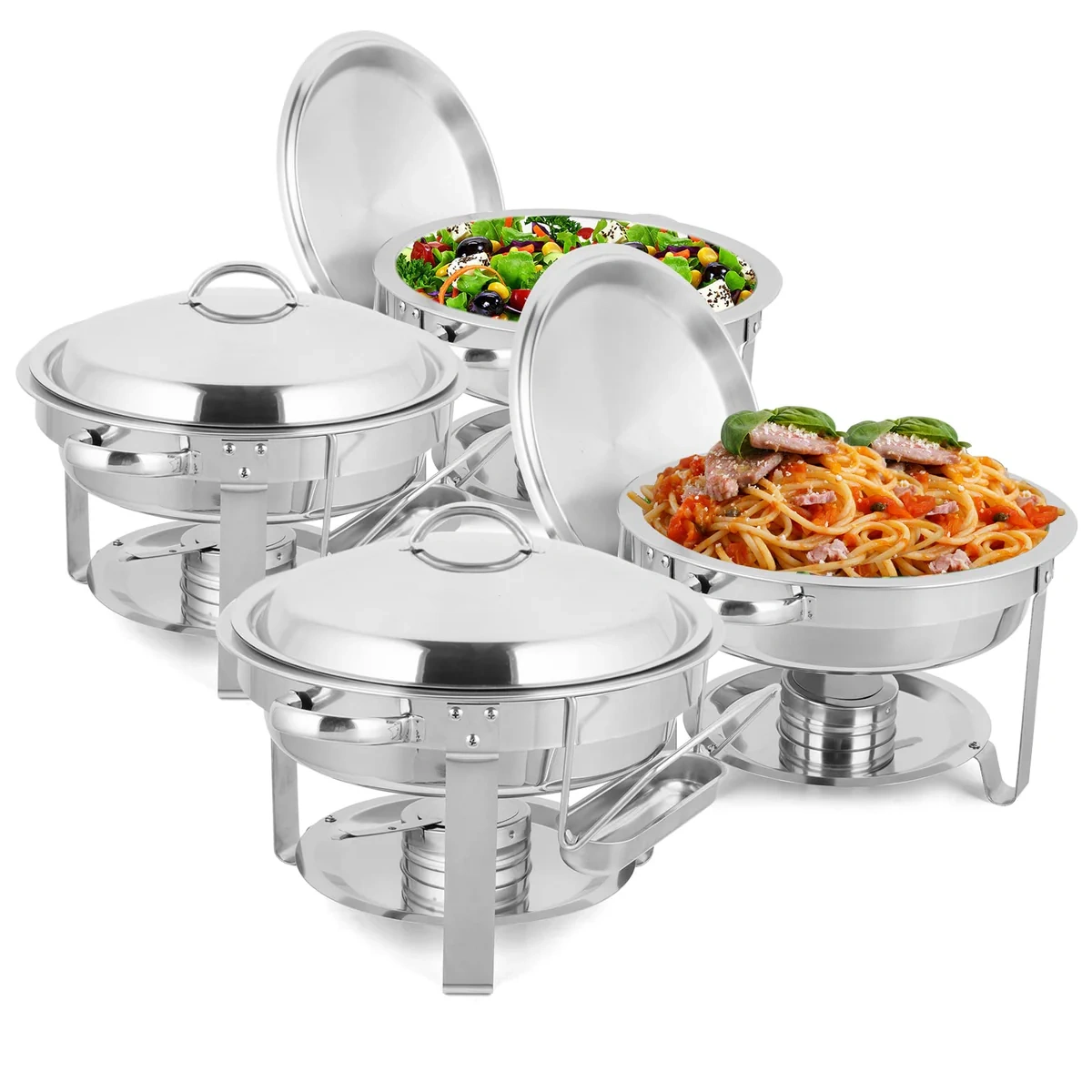 Ktaxon 4 Pack Chafing Dish for Buffet with Lid Holder, 5 Quart ...