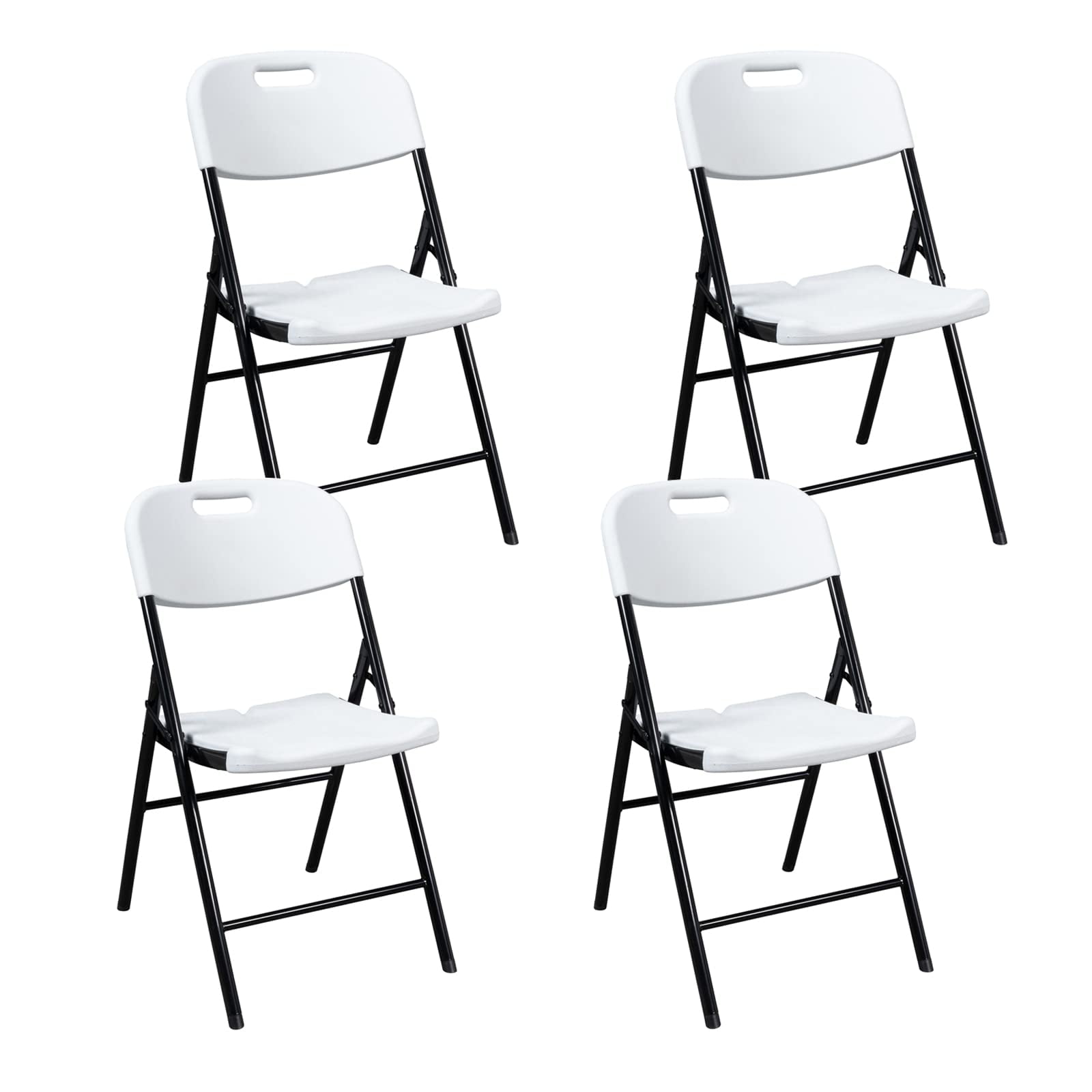 Ktaxon 4-Pack Sturdy Portable Plastic Folding Chairs with Handle for ...