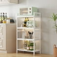 Ktaxon 4-Tier Stand Shelves, Kitchen Storage Space, Flip Door Cabinet ...