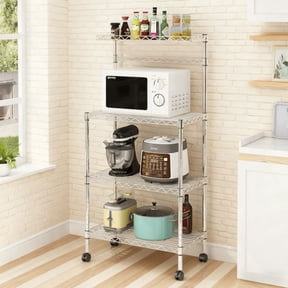 Ktaxon 3-Tier Kitchen Cart, Microwave Stand & Organizer with 10 Hooks ...