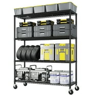 ZenSports 5-Tier 300LBS Steel Wire Shelving Unit with Wheels for ...