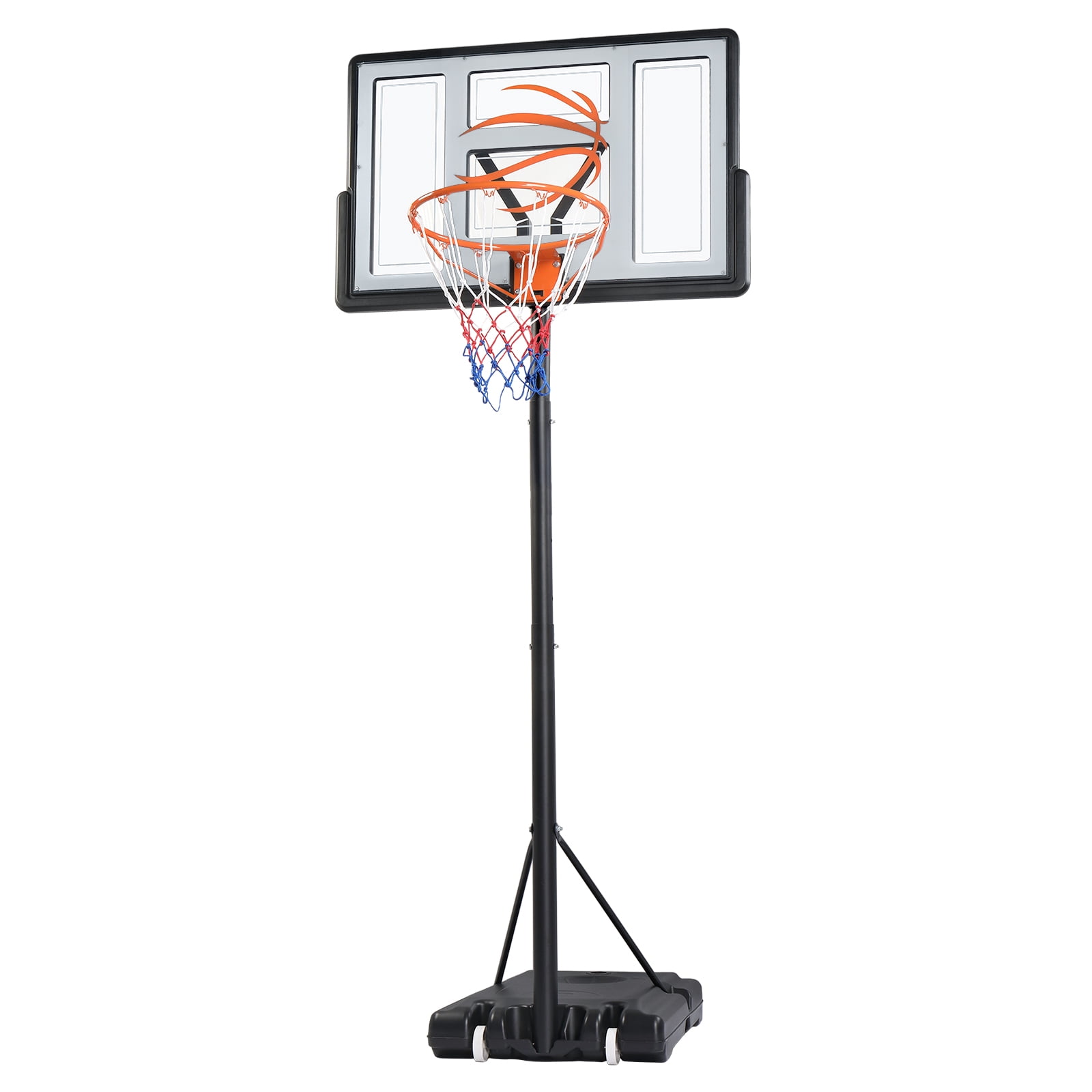 Ktaxon 44" Portable Basketball Hoop Outdoor, 4.4-10ft Height Adjustable ...