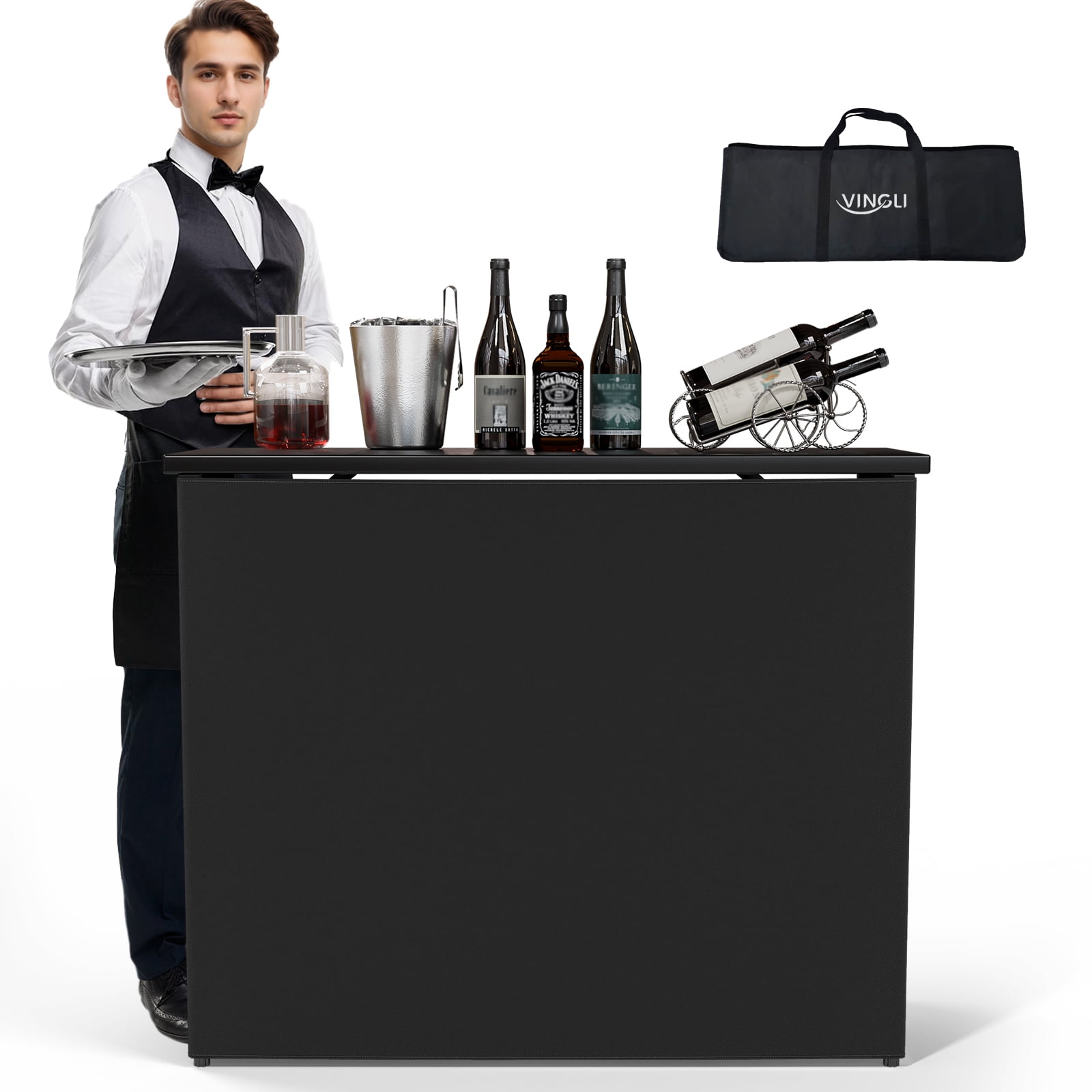 Ktaxon 45" Foldable Commercial Bar Table, Portable Mobile Bartending ...